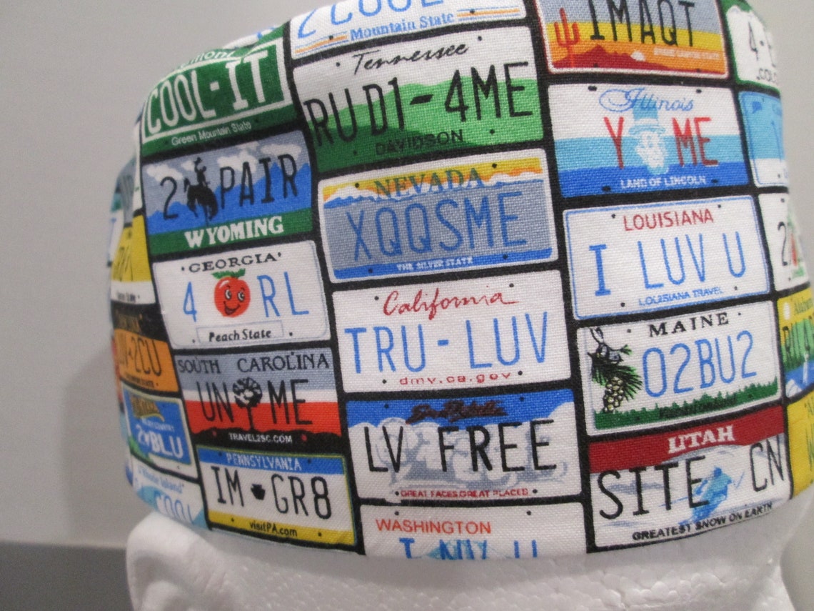 Cute "sayings" License Plates Unisex Surgical Scrub Cap - Etsy