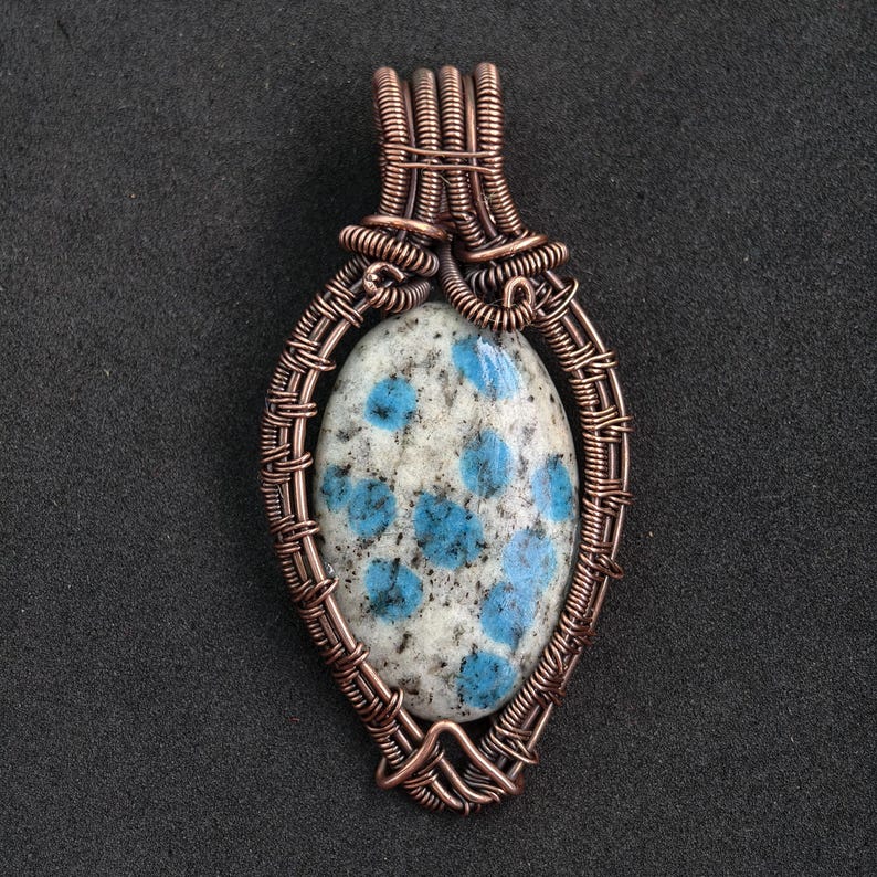 K2 Jasper Copper Wire Wrapped Pendant: Handmade Gemstone Jewelry - Etsy UK