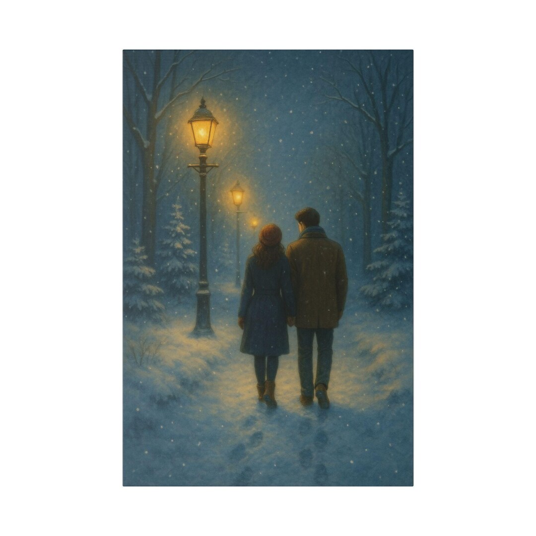 Romantic Winter Wonderland Canvas Art, Cozy Home Decor, Gift for ...