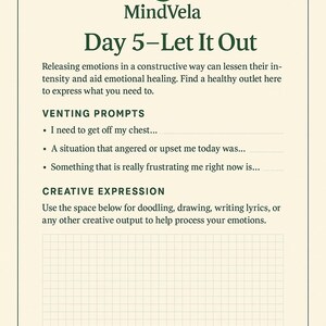 7-day Emotional Detox Printable Workbook - Etsy