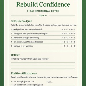7-day Emotional Detox Printable Workbook - Etsy