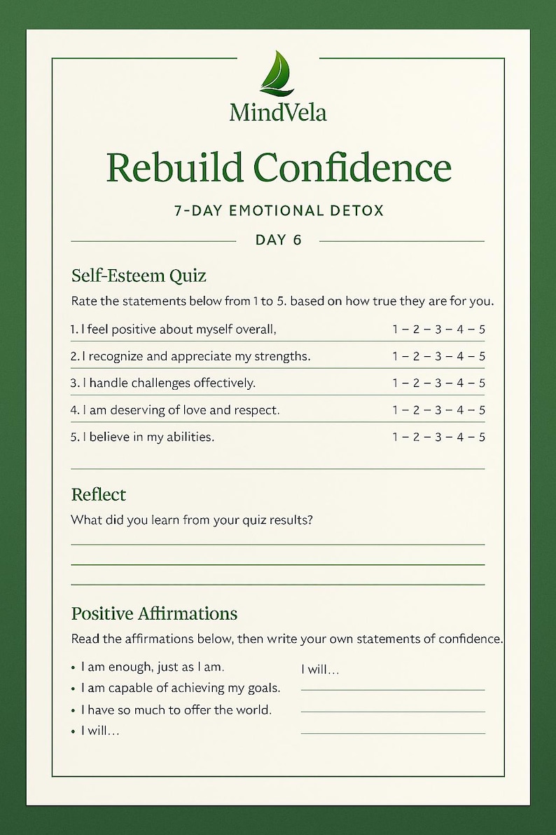 7-day Emotional Detox Printable Workbook - Etsy
