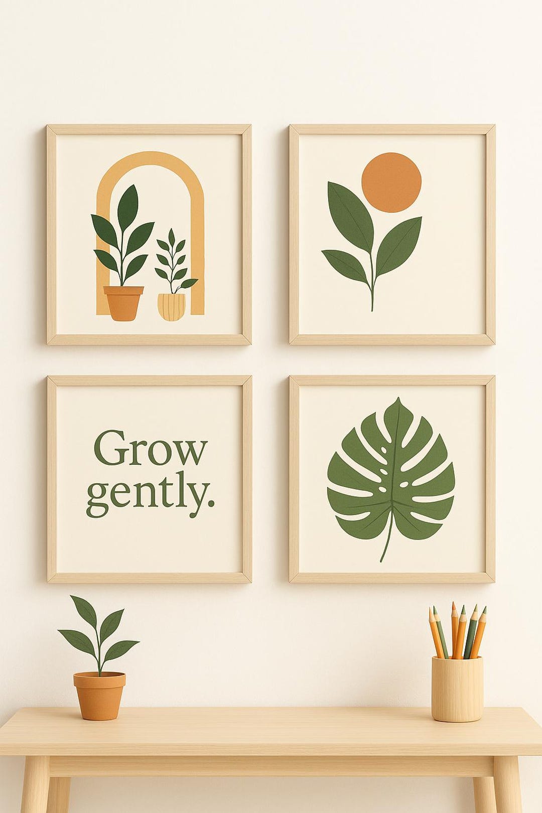 Calm Corners Wall Art Set | 5 Printable Botanical Prints | Boho ...