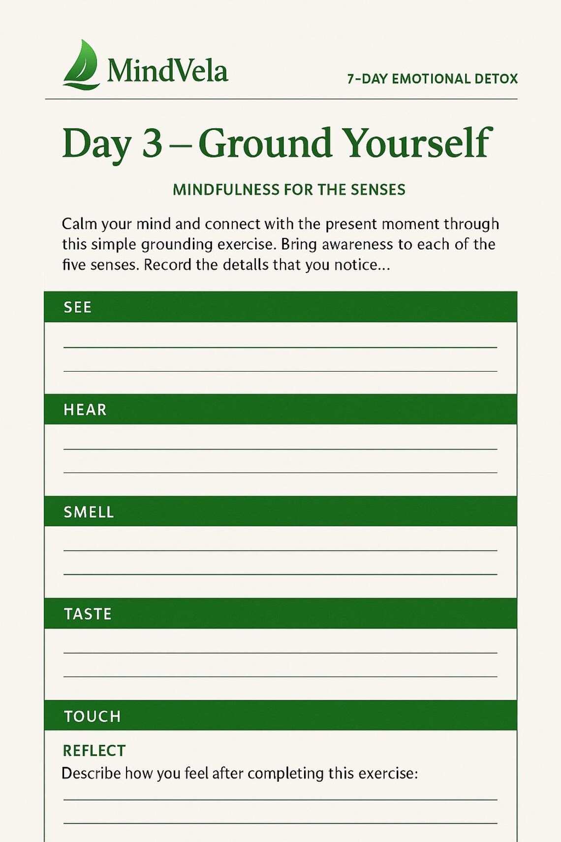 7-day Emotional Detox Printable Workbook - Etsy