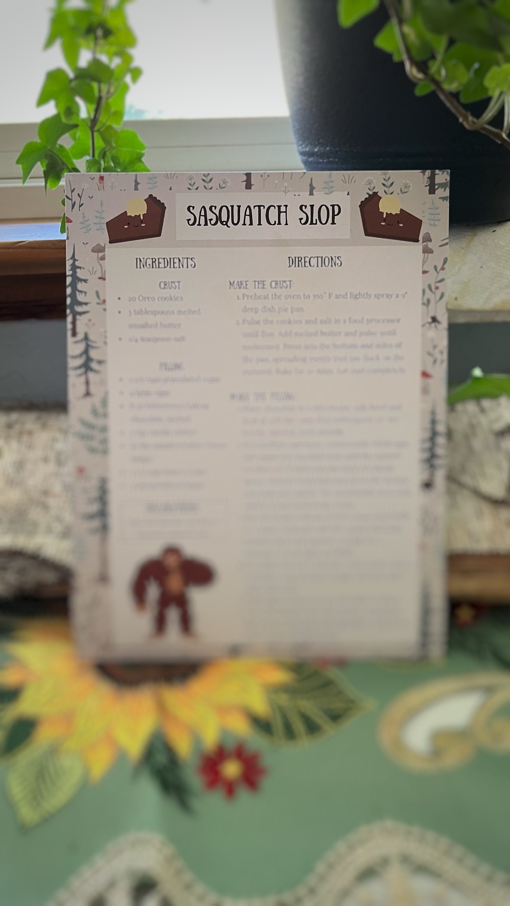 Sasquatch Slop Recipe Card - Etsy