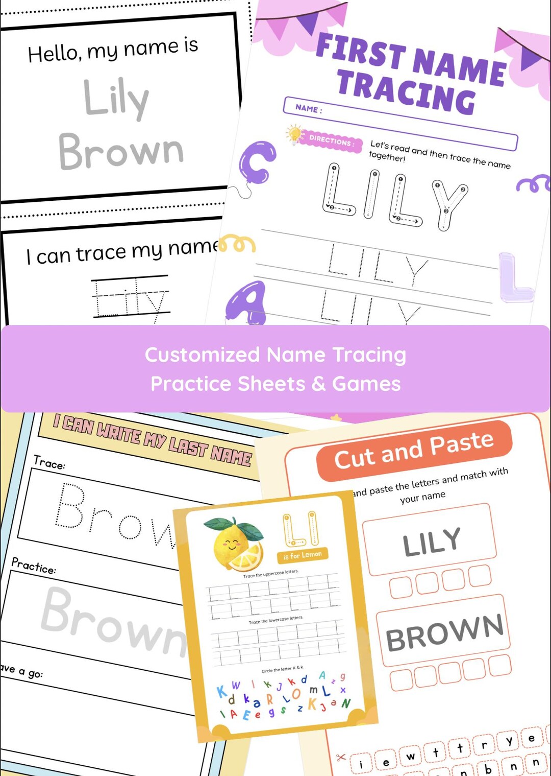 Customized Name Tracing & Letters Tracing - Etsy