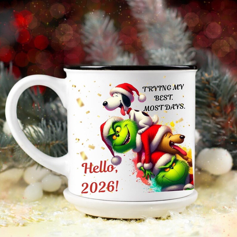 Snoopy Grinch Winter PNG | Hello 2026 Clipart (instant Download) - Etsy