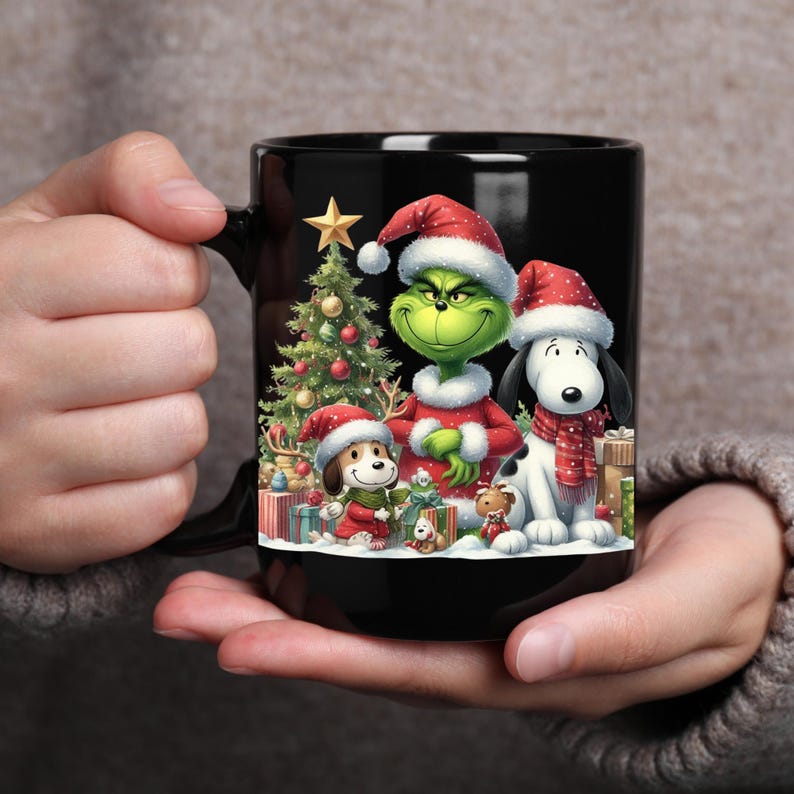 Christmas Grinch, Snoopy, Rudolph PNG | Holiday Mug Sublimation Design ...
