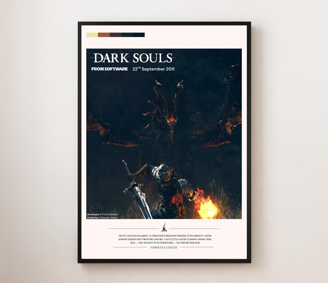 Dark Souls I Poster - Bonfire Knight Artwork | Soulsborne Wall Art for ...