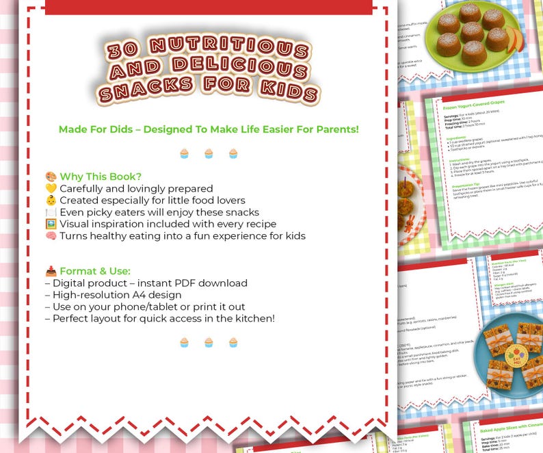 Kids Snack Cookbook PDF – 30 Healthy, Fun and Easy Recipes for Toddlers ...