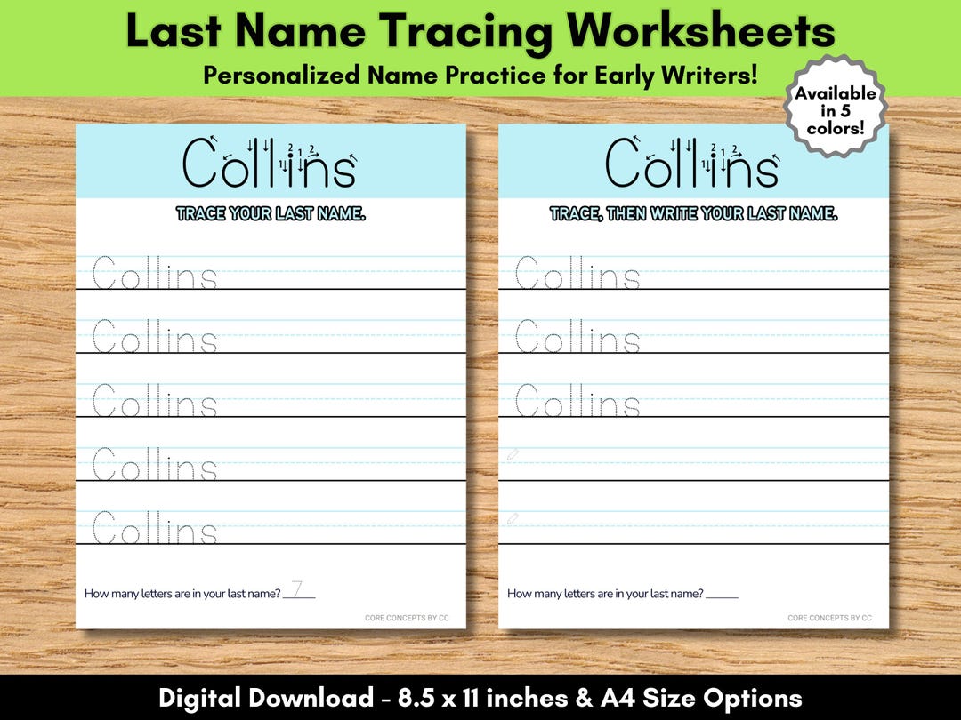Custom Last Name Tracing Worksheet | Editable Practice for Last Name ...