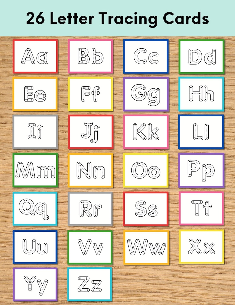 Alphabet Letter Tracing Cards | Laminated Dry Erase ABC Handwriting ...