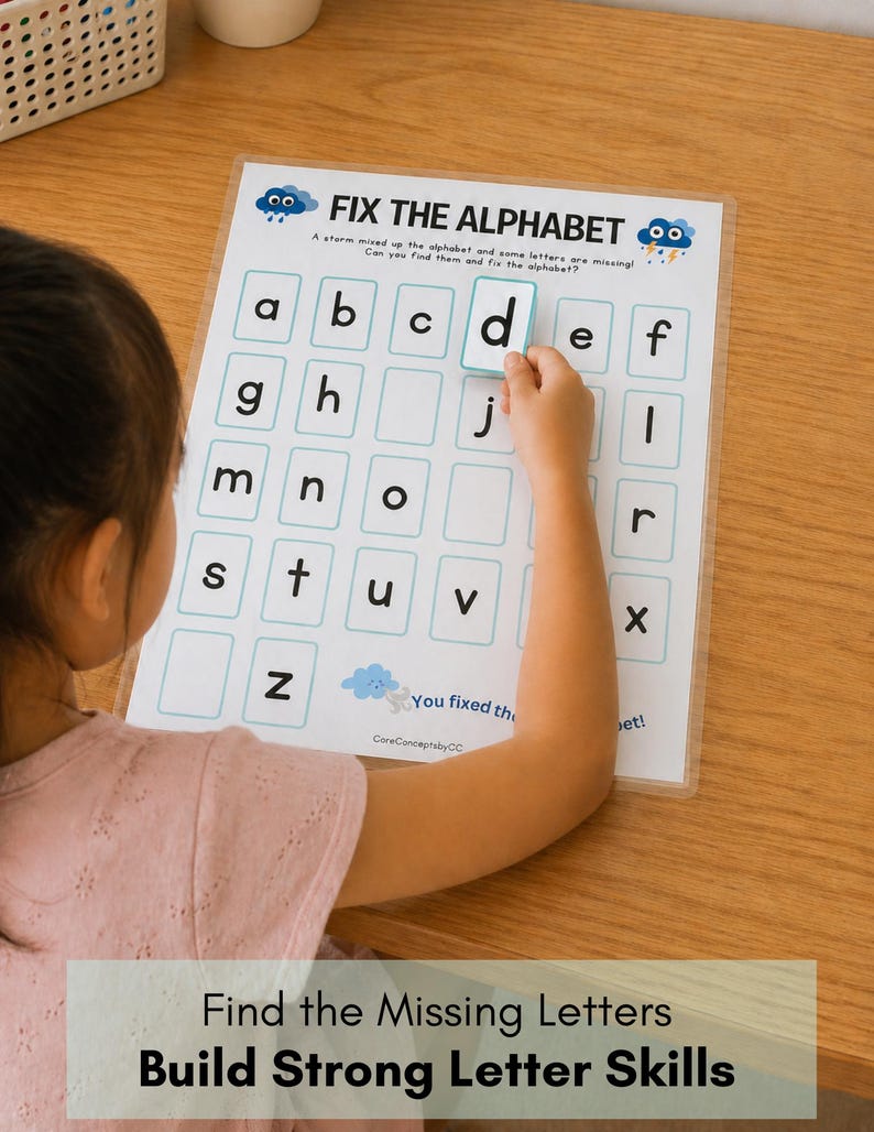 Missing Letters Alphabet Game | ABC Lowercase Matching Activity for ...