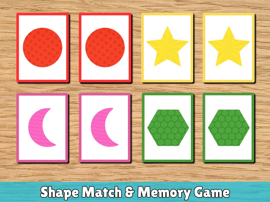Shape Matching Game: 24 Printable Shape Cards for Kids (PDF) - Etsy UK