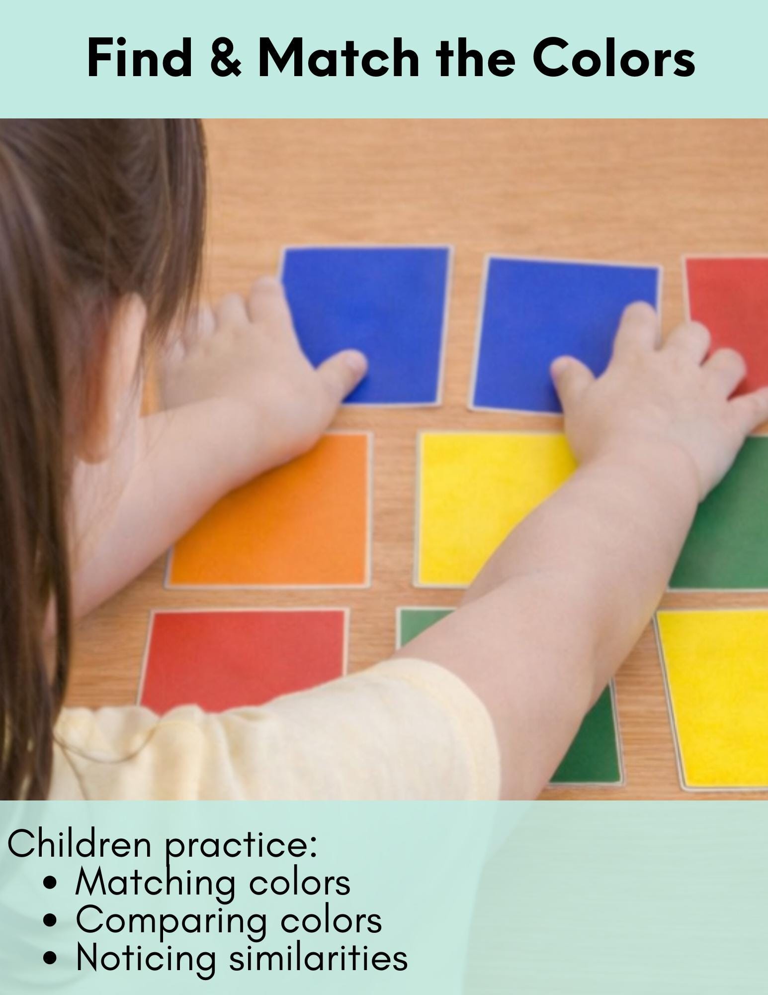 Color Matching Memory Game for Preschool | Color Recognition Cards - Etsy