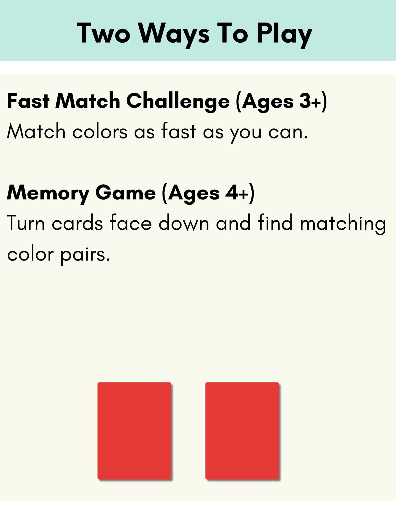 Color Matching Memory Game for Preschool | Color Recognition Cards - Etsy