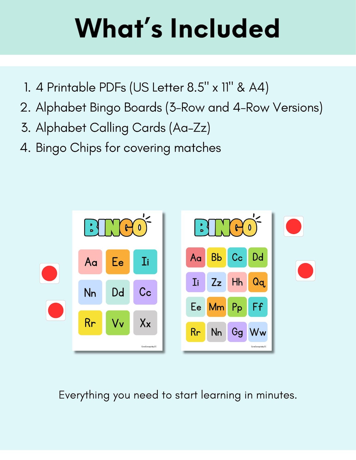 Alphabet Bingo Game for Preschool | Uppercase & Lowercase Letter ...