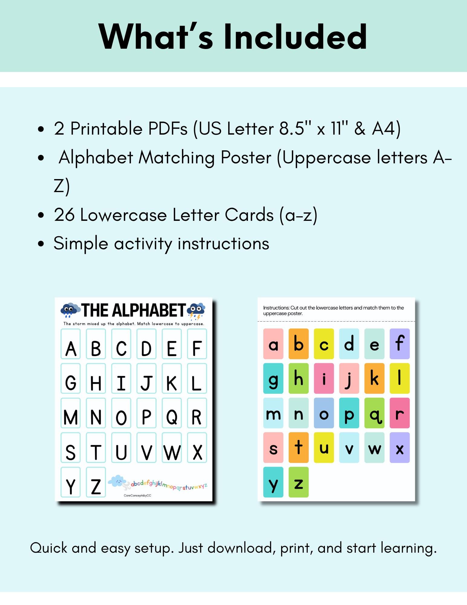 Alphabet Matching Game for Preschool | Uppercase & Lowercase Letter ...