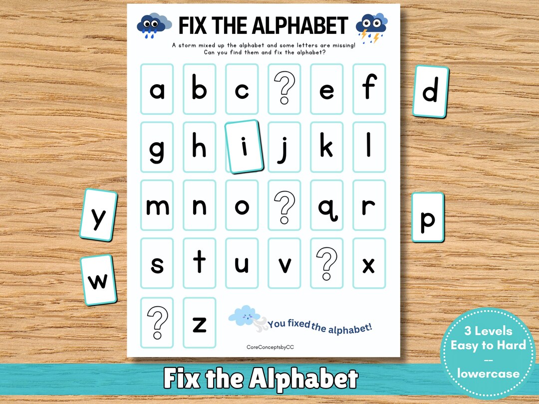 Missing Letters Alphabet Game | ABC Lowercase Matching Activity for ...