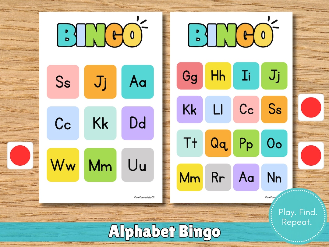 Alphabet Bingo Game for Preschool | Uppercase & Lowercase Letter ...