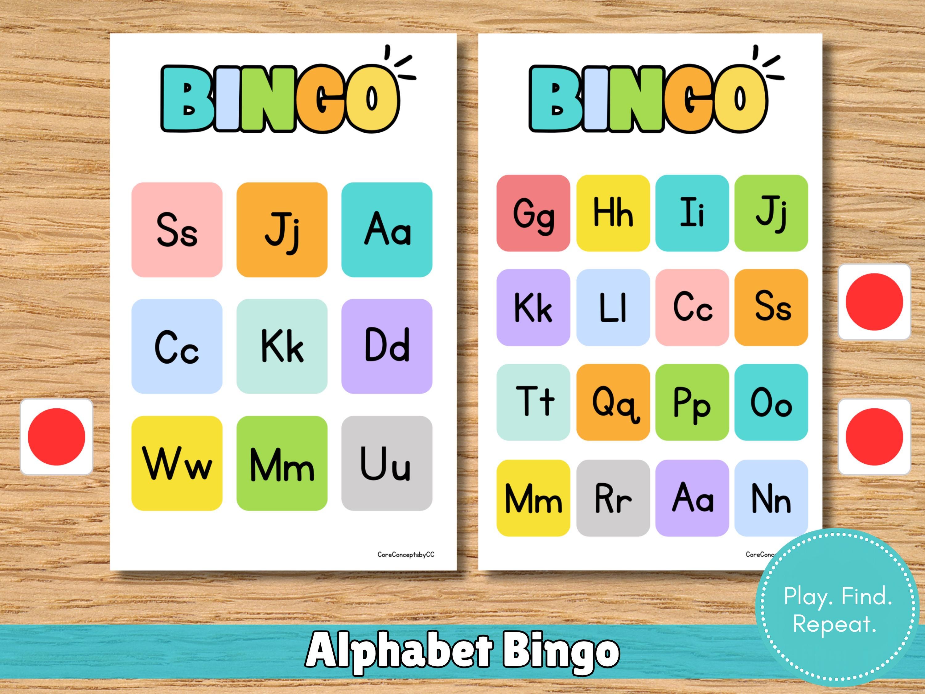Alphabet Bingo Game for Preschool | Uppercase & Lowercase Letter ...
