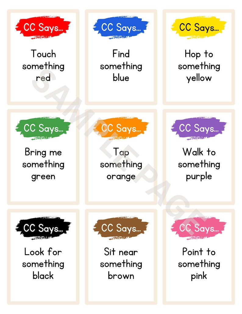 Color Movement Game for Preschool | CC Says™ Find the Colors | Active ...