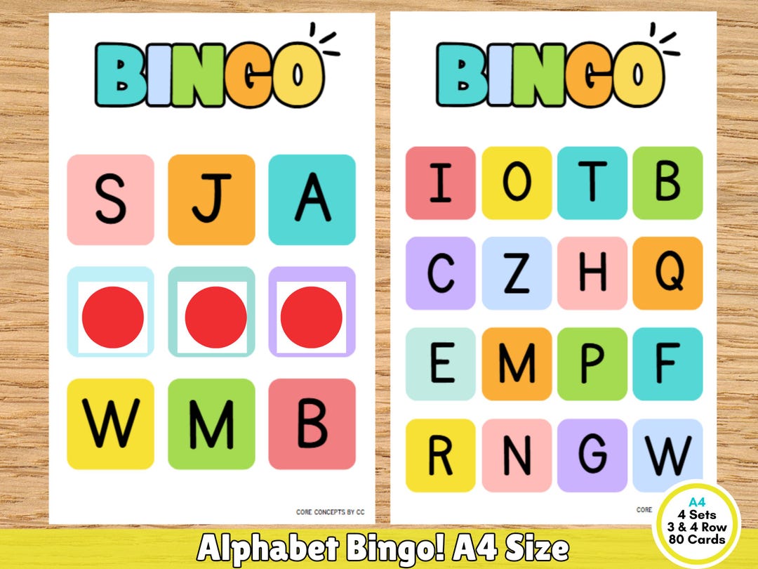 Alphabet Bingo | Printable ABC Game Cards for English Learners (A4 Size ...