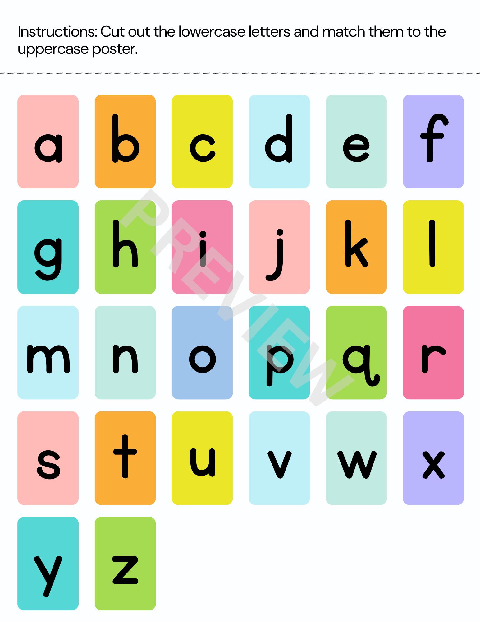 Alphabet Matching Game for Preschool | Uppercase & Lowercase Letter ...