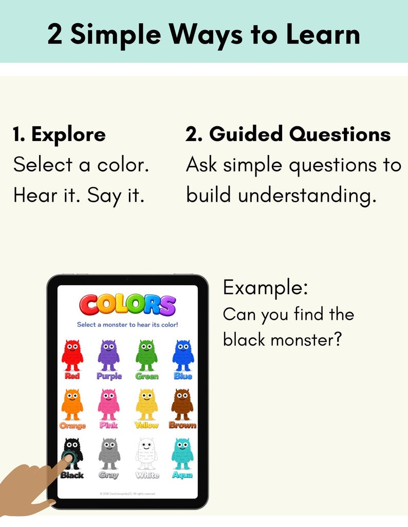 Colors Audio Poster | Interactive Learning for Toddlers & Preschool - Etsy