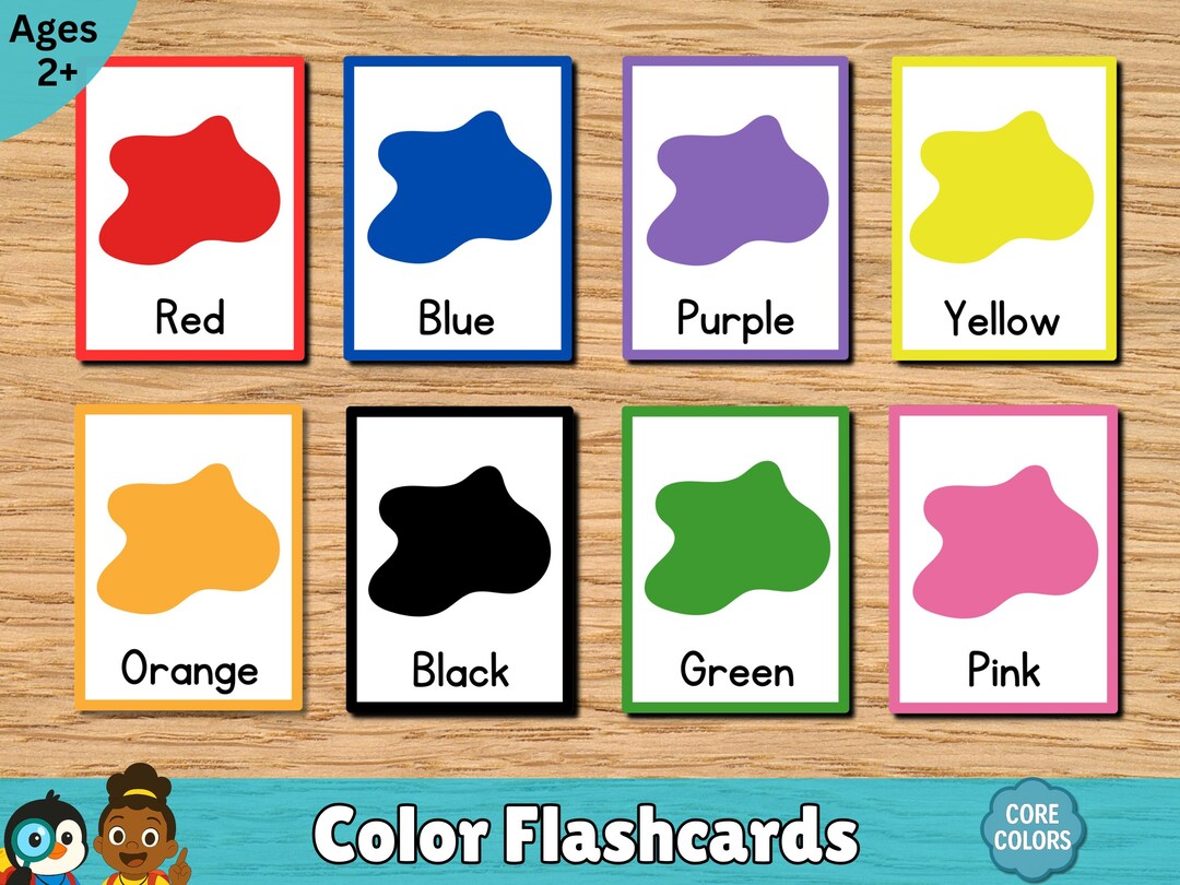 Color Flashcards: 12 Printable Color Cards for Early Learning (PDF ...