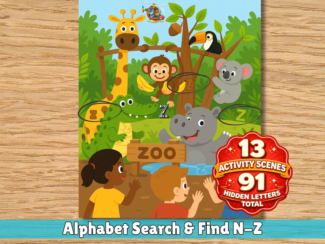 Alphabet Search and Find Printable N-Z | Preschool Letter Recognition ...