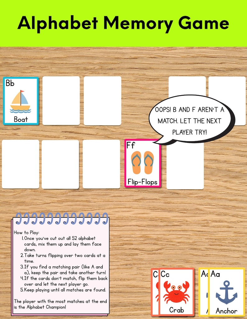Alphabet Matching Game – A to Z Cards | Summer Themed | 52 Upper ...