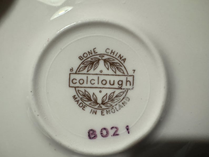 Vintage Colclough Bone China Trio - Pattern 8021 Pink and Yellow Roses ...