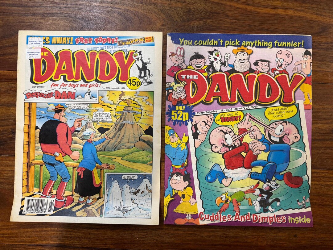 Vintage the Dandy Comic Books - June 6, 1998 and January 22, 2000 ...