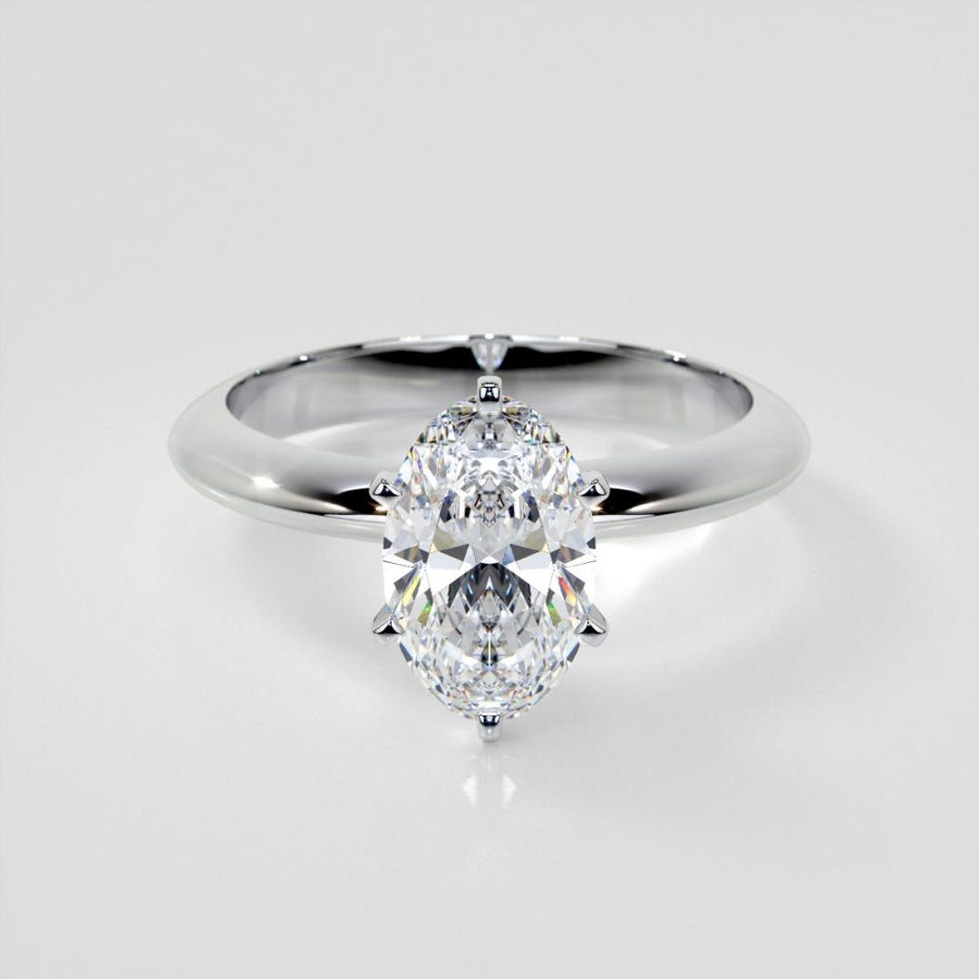 3.0ct VVS - F+ Color Lab Grown Diamond Oval Cut Tiffany Style ...