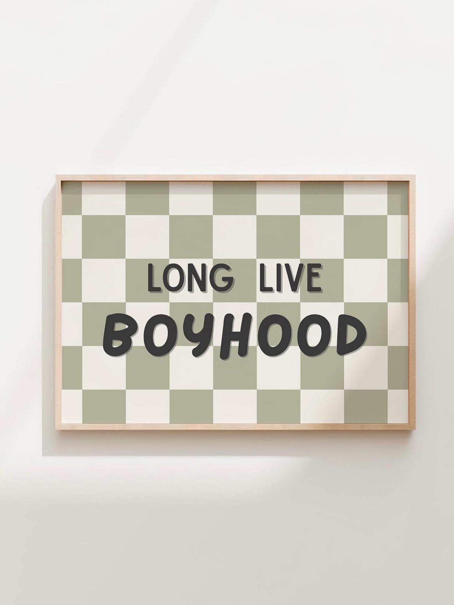 Long Live Boyhood Print, Modern Playroom Print, Fun Green Playroom ...