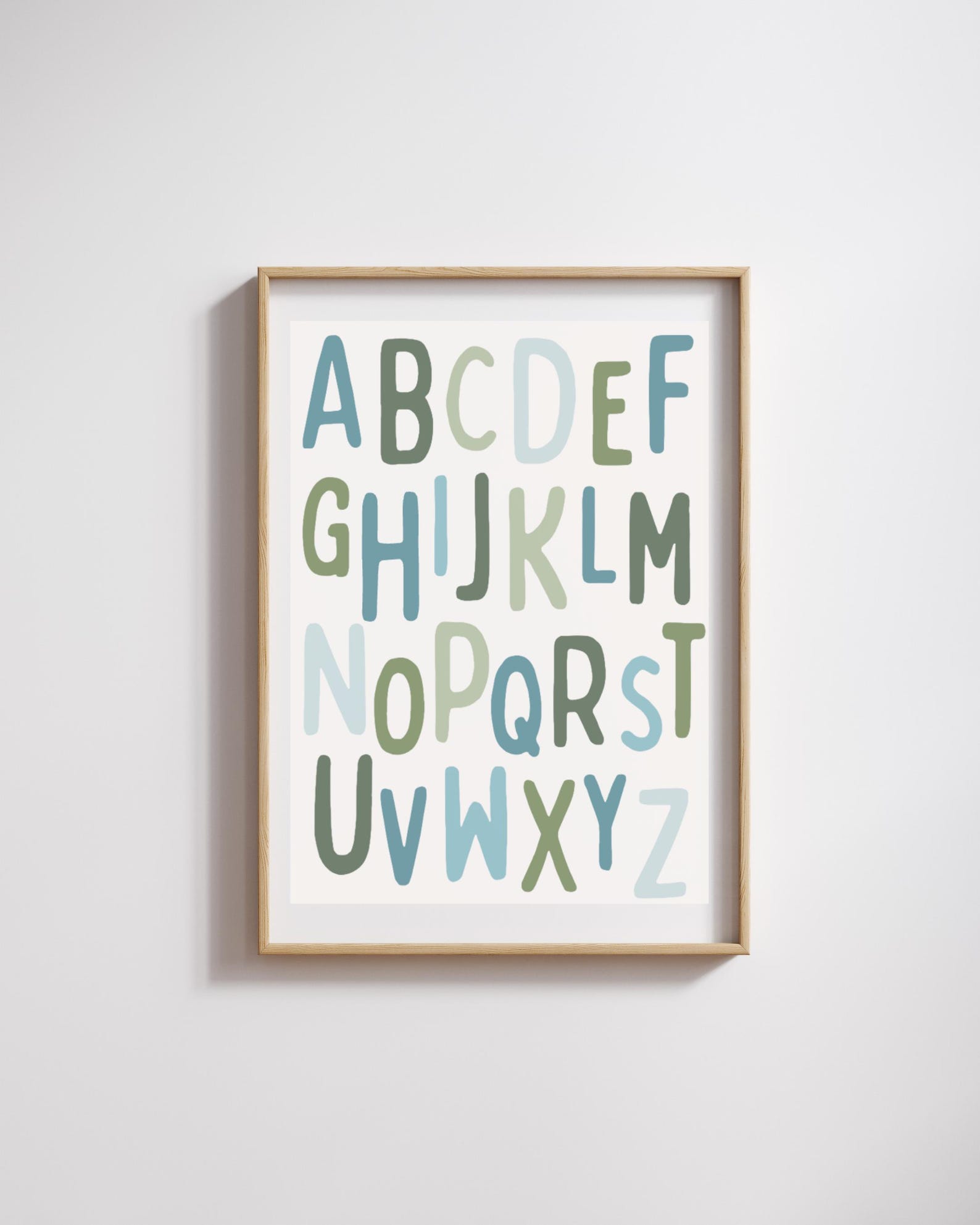 Alphabet Wall Art for Kids • Abcs Print • Digital • Blue Abcs Print ...