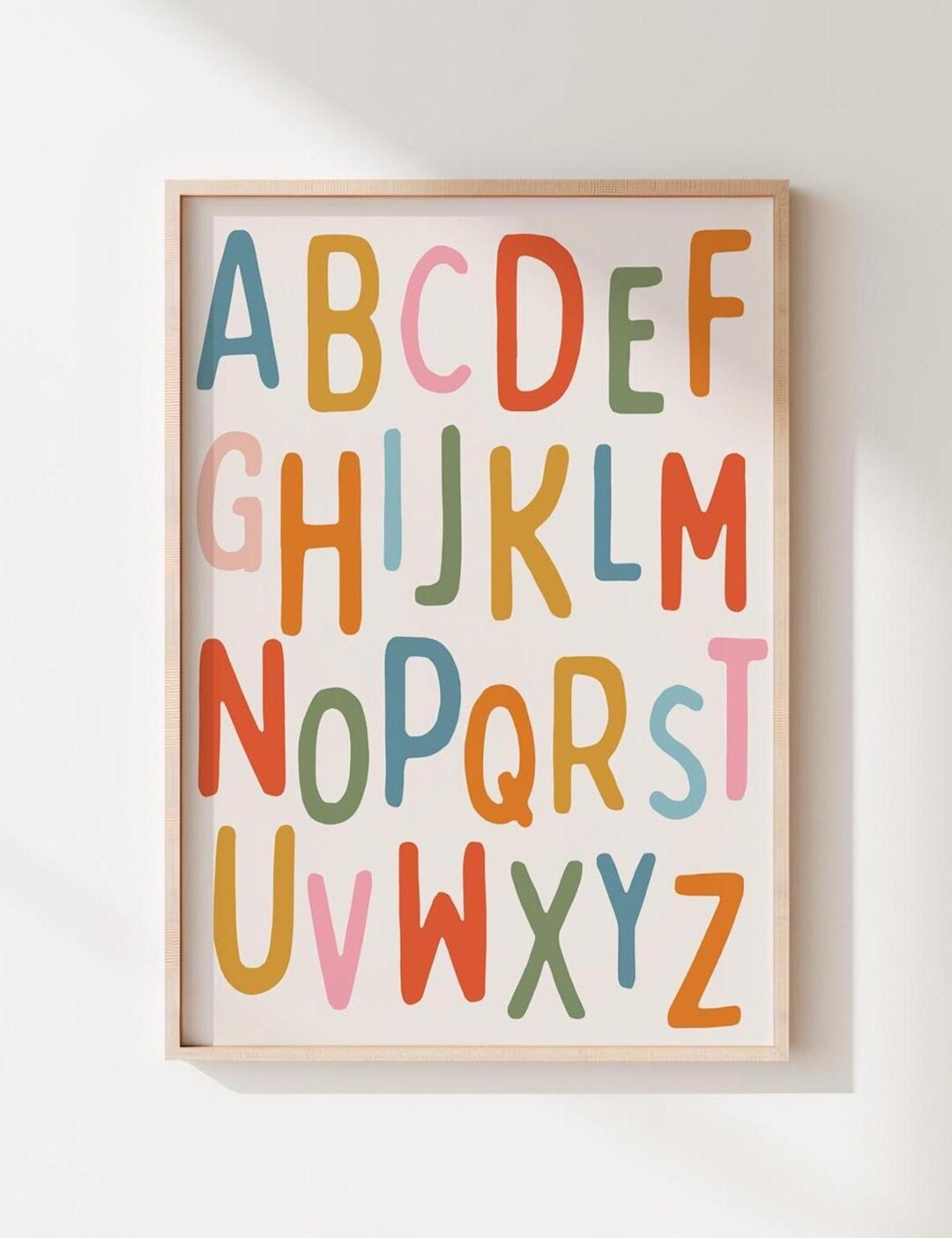 Colorful Alphabet Wall Art for Kids • Rainbow Abcs Print • Digital ...