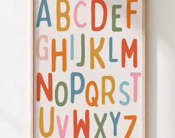 Alphabet Wall Art for Kids • Abcs Print • Digital • Blue Abcs Print ...