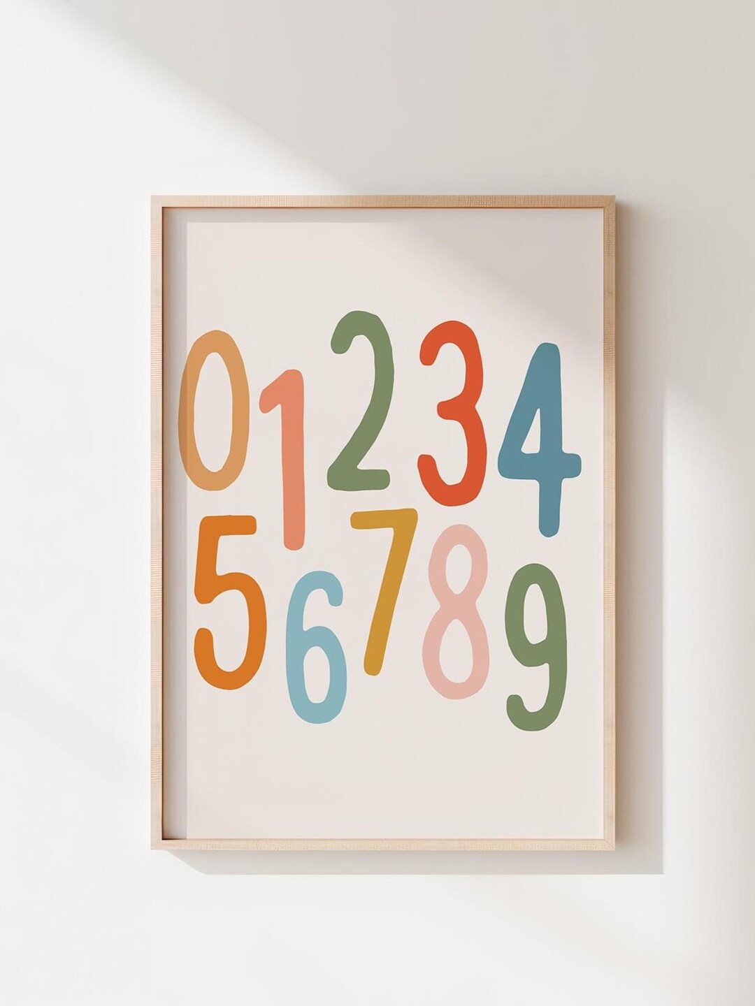 123s and Numbers Kids Print, Modern Playroom Art, Retro Rainbow Print ...