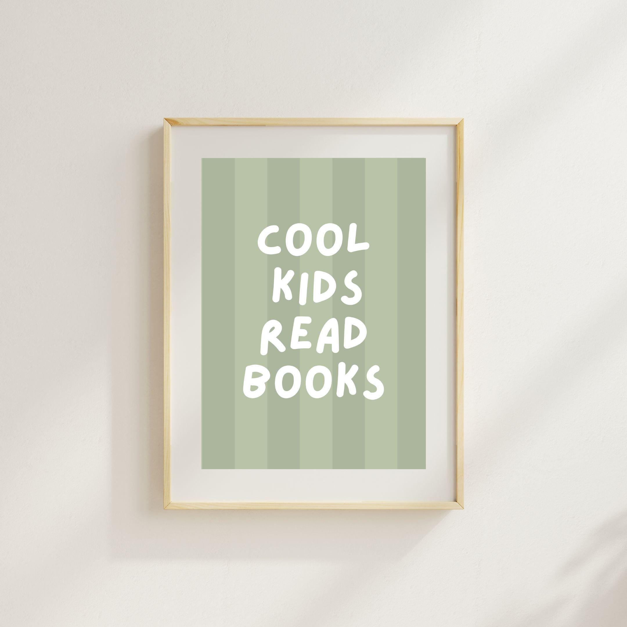 Cool Kids Read Books Print, Green Playroom Art (digital Download) - Etsy