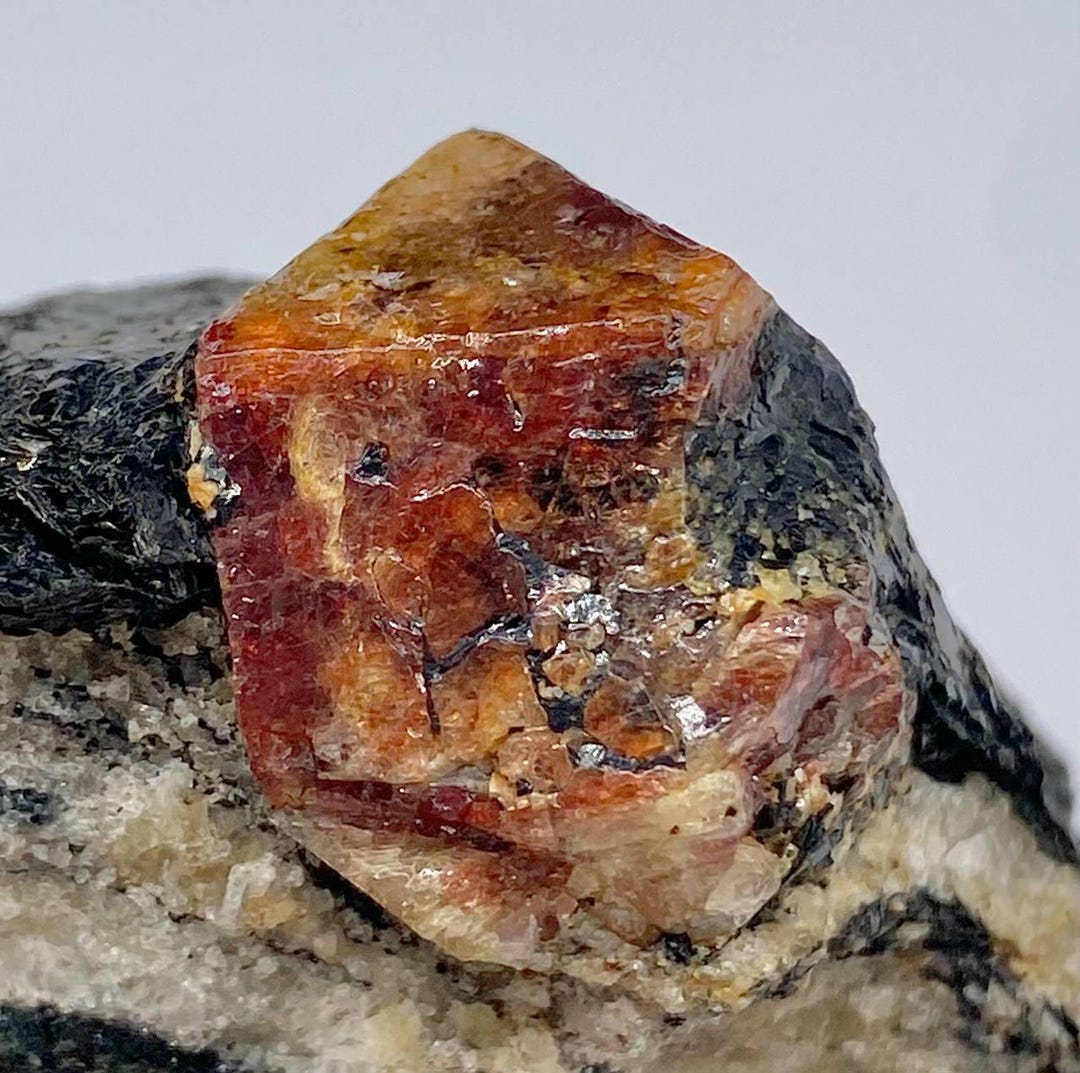 193 Gram Stunning Natural Rare Fluorescent Zircon Crystal on Matrix ...