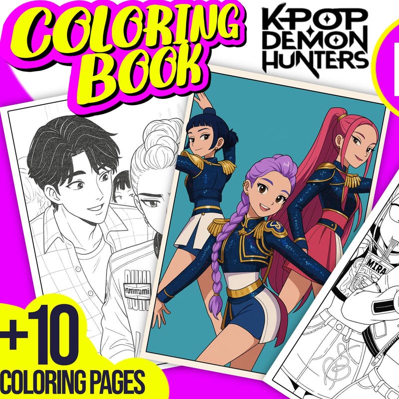 Colouring pages kpop demon hunters - Etsy.de