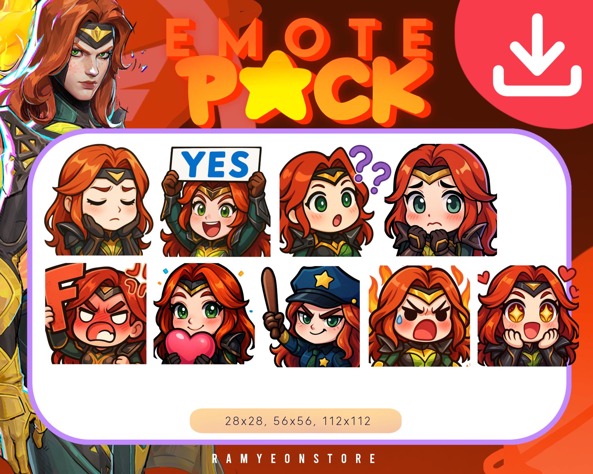 Phoenix Marvel Rivals Twitch Emotes Pack | Cute Chibi Vtuber Emote ...