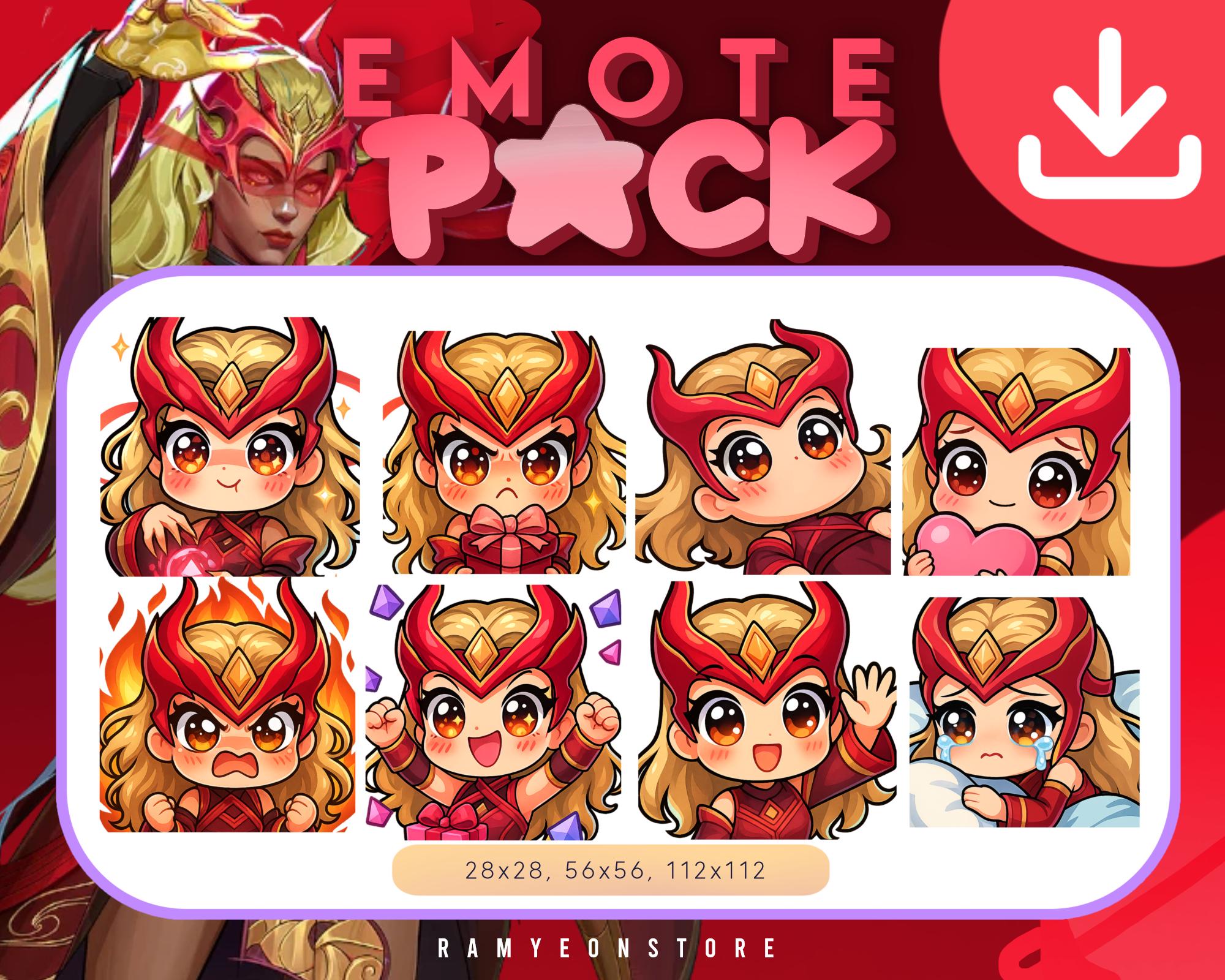 Scarlet Witch Phoenix Marvel Rivals Twitch Emotes Pack | Cute Chibi ...