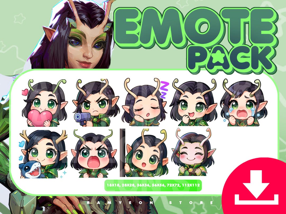 Mantis Marvel Rivals Twitch Emotes & Badges Pack | Cute Chibi Vtuber ...