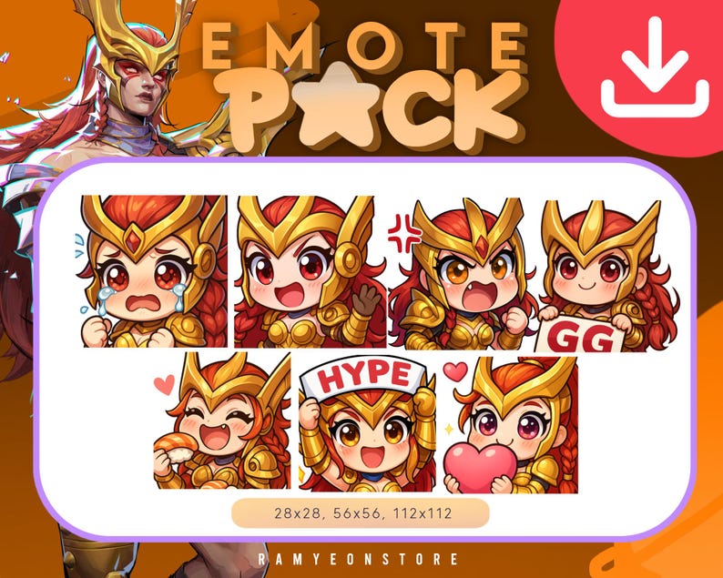 Angela Marvel Rivals Twitch Emotes Pack | Cute Chibi Vtuber Emote ...