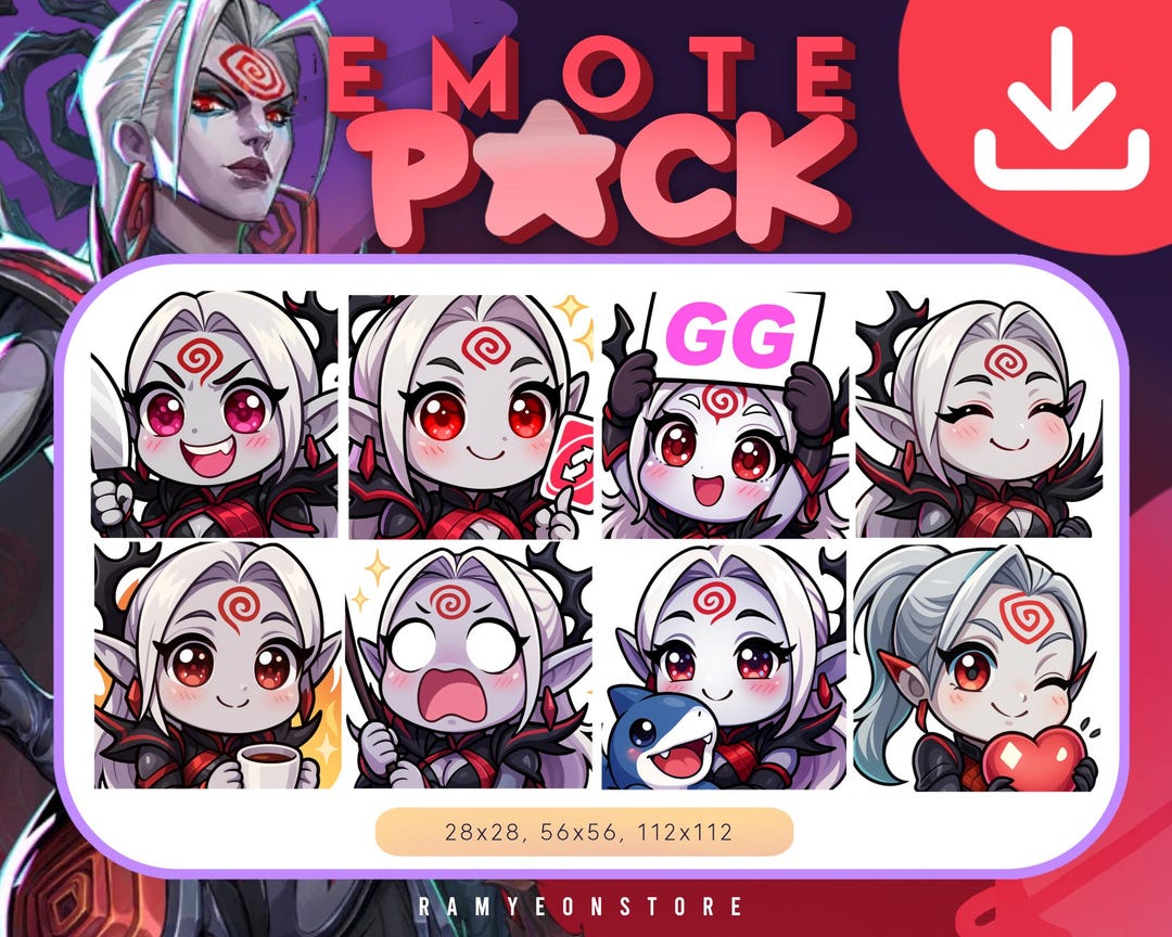 Hela Queen in Black Marvel Rivals Twitch Emotes 9 Pack | Cute Chibi ...