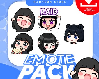 Gamer Girl Twitch Emotes Pack | Cute Chibi Vtuber Emote | Kick ...
