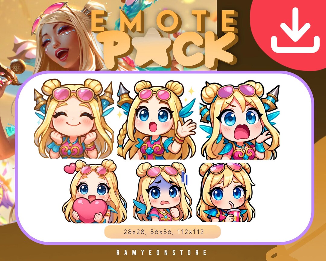 Seraphine Ocean Song League of Legends Twitch Emotes & Badges Pack ...